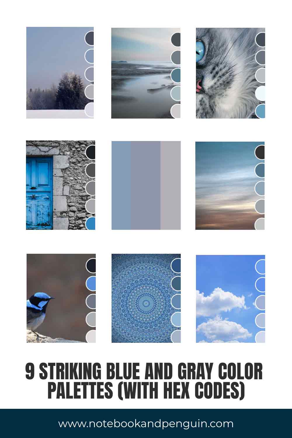 9 Striking Blue And Gray Color Palettes With Hex Codes