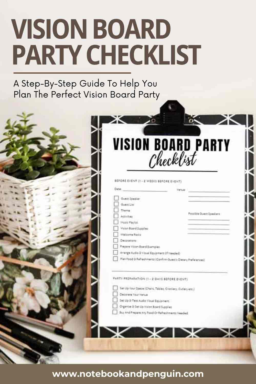 Vision Board Party Checklist (With Free PDF Download)