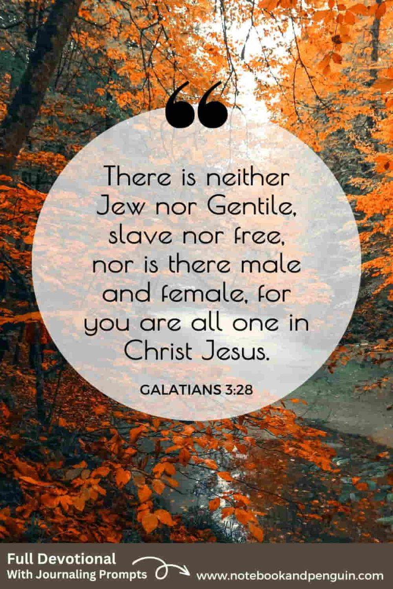Devotional: Galatians 3:28 (Unity In Christ)