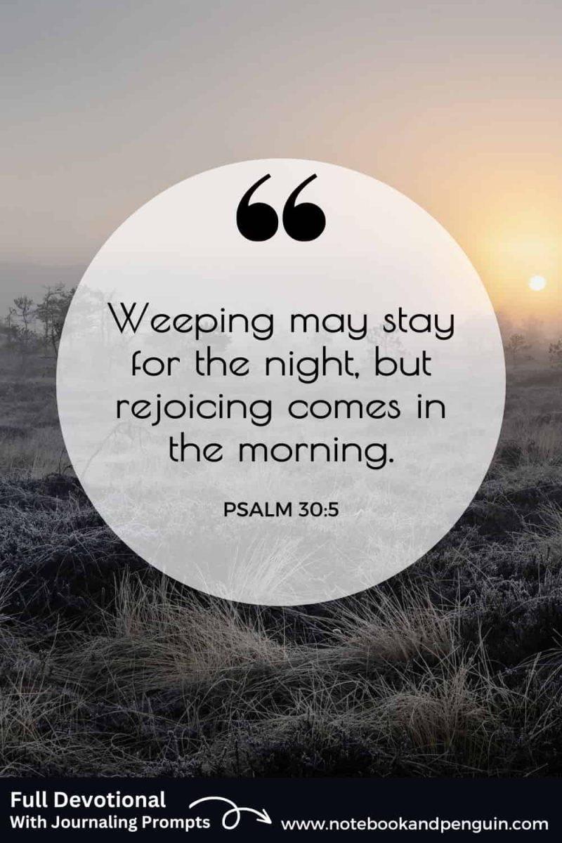 Devotional: Joy Comes In The Morning (Psalm 30:5)