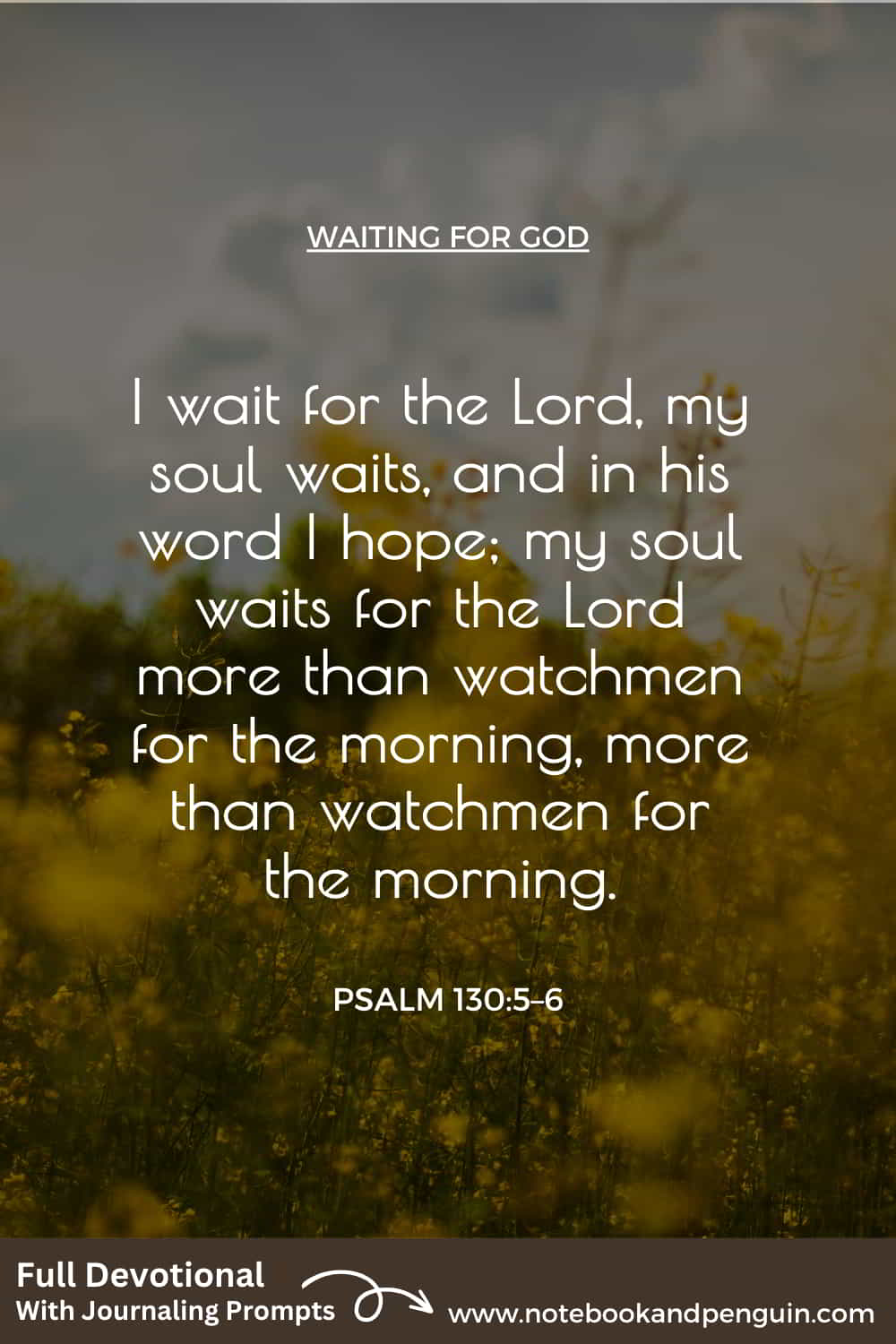 Hope In Waiting For God: Psalm 130:5–6 Devotional