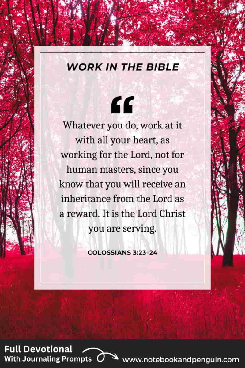 Work For The Lord: Understanding Christian Purpose In Every Job