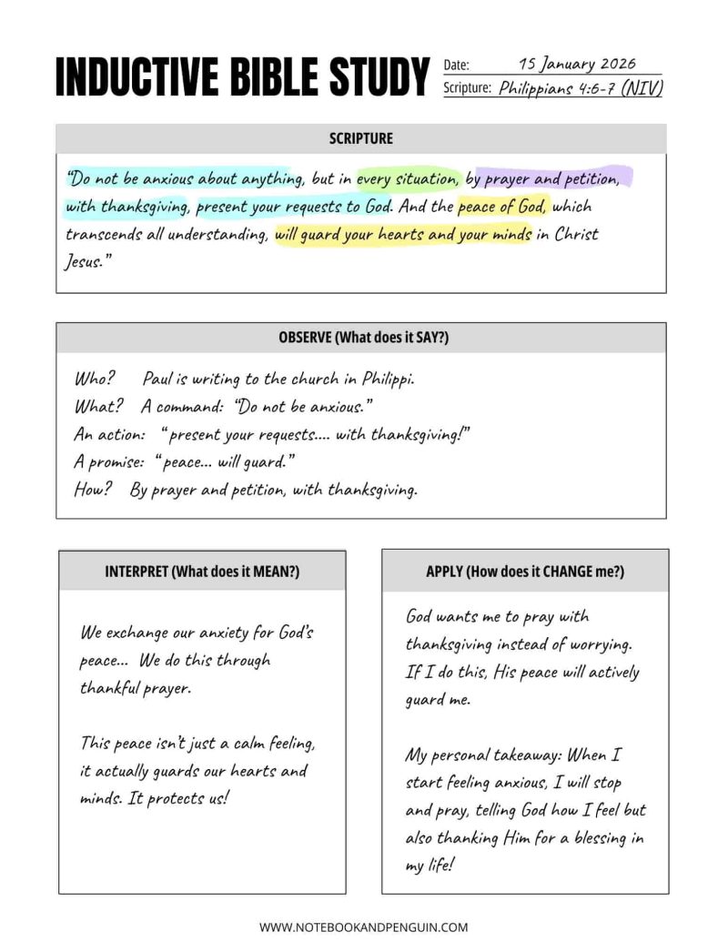 Inductive Bible Study Method For Beginners + Free Templates