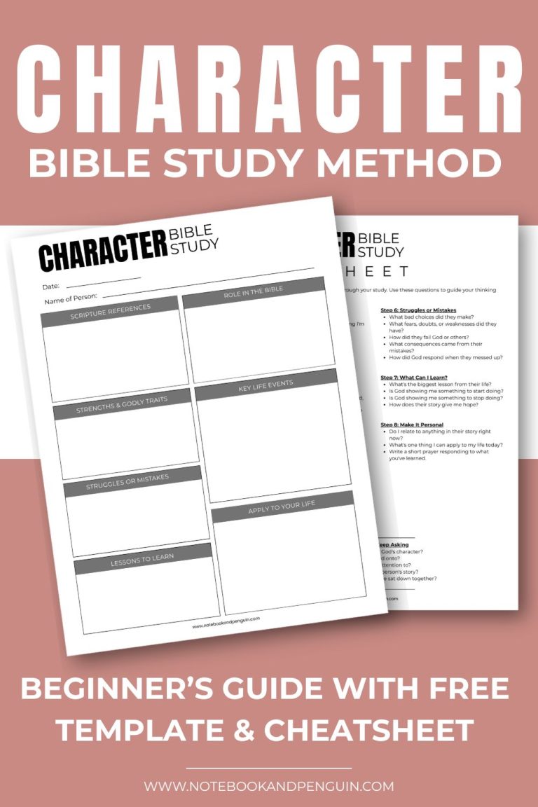 Character Bible Study Method For Beginners (With Free PDF)