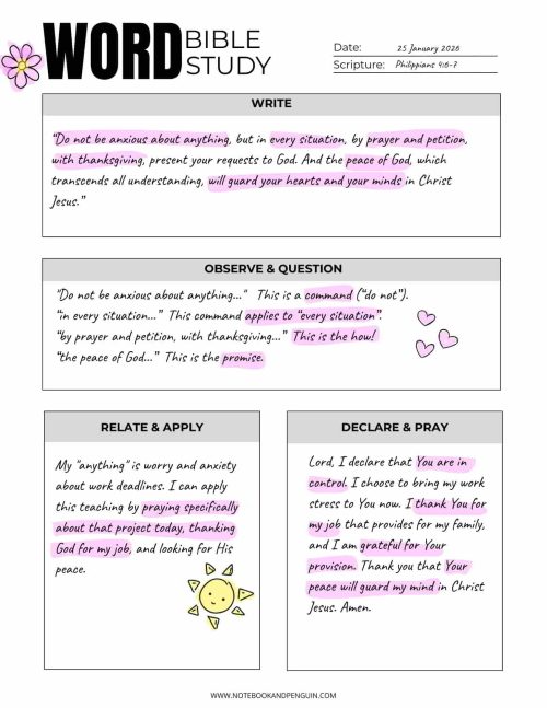 WORD Bible Study Method (Step-by-Step Guide + Template)