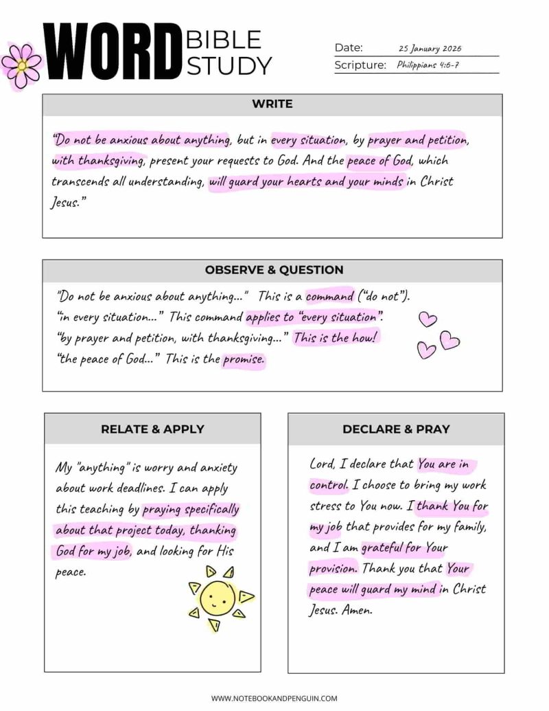 WORD Bible Study Method (Step-by-Step Guide + Template)